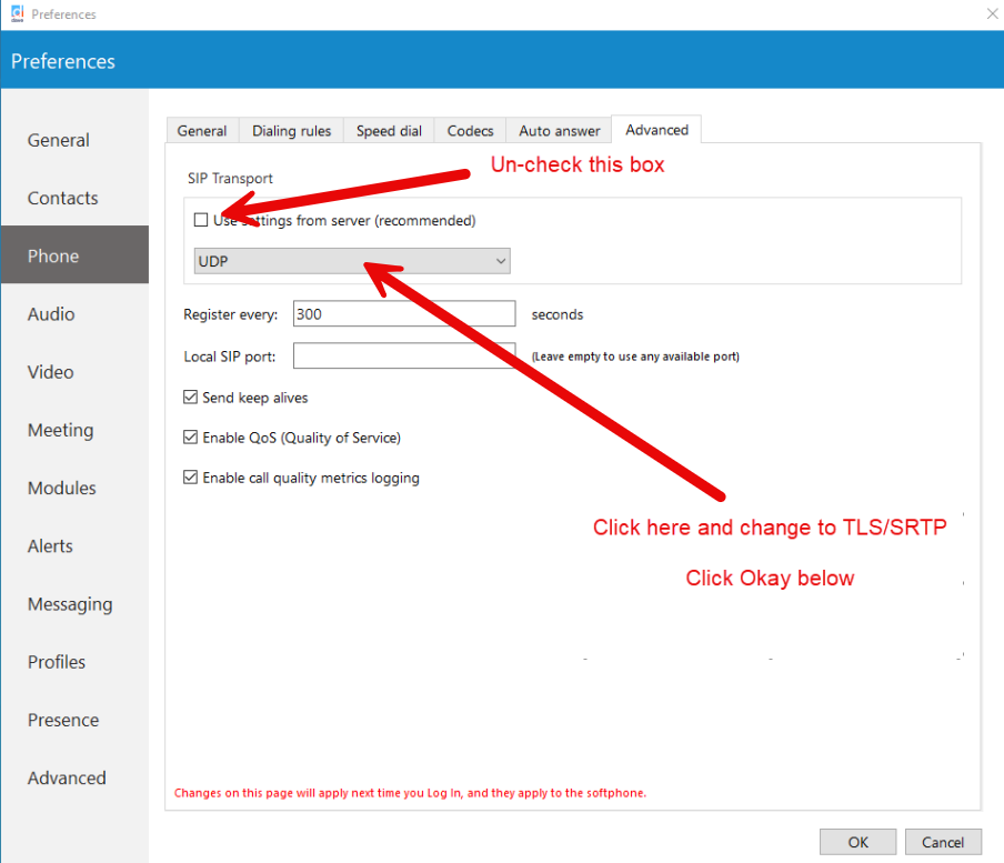 Can't make outbound calls from Dave Desktop